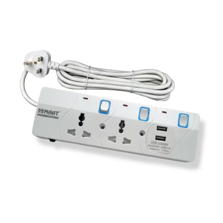 2 Way Extension Socket with USB 3MTR - Extension | MAAT Memon